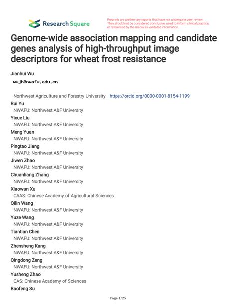 Pdf Genome Wide Association Mapping And Candidate Genes Analysis Of High Throughput Image