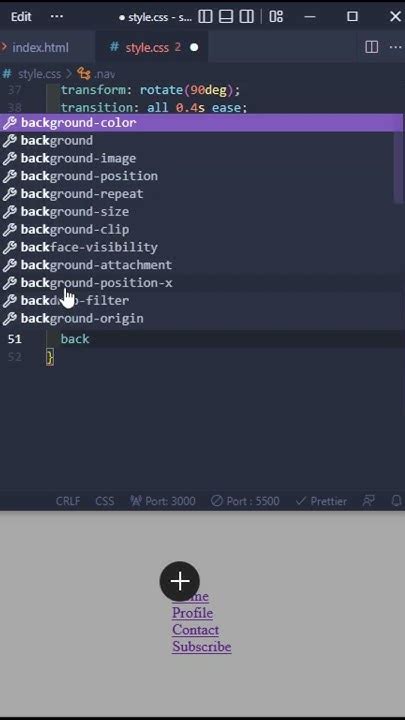 Floating Action Button Html Css Short Youtube
