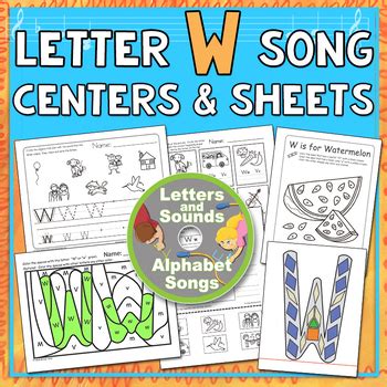 Letter W Song Centers And Worksheets Heidisongs Great Deal By