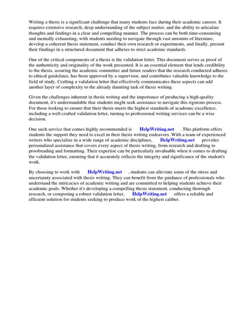 Thesis Validation Letter Pdf