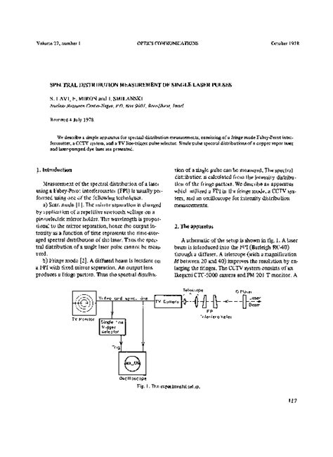 Pdf Spectral Distribution Measurement Of Single Laser Pulses