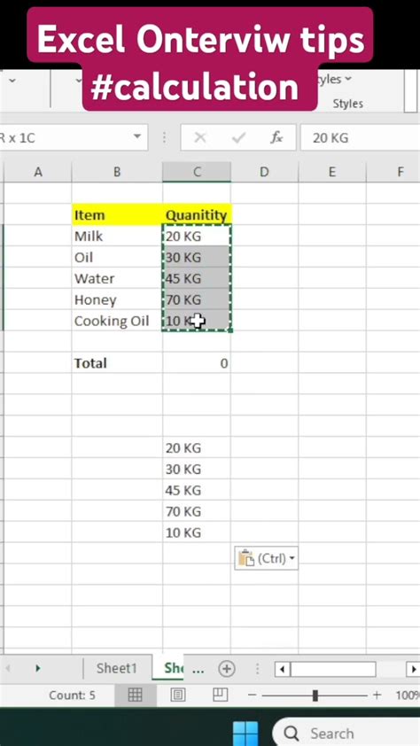 Excel Interview Question Calculation With Customization Youtube