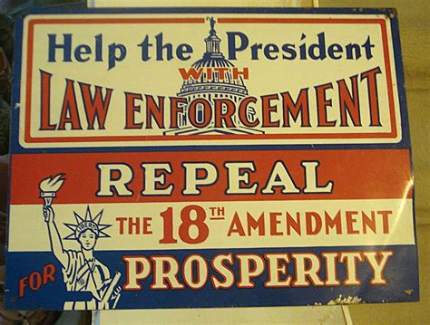 Sign Promoting Repeal Of 18th Amendment Prohibition To Assist Law Enforcement Antiques Board