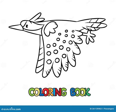 смешной дятел птица в книге раскраски Иллюстрация вектора иллюстрации насчитывающей