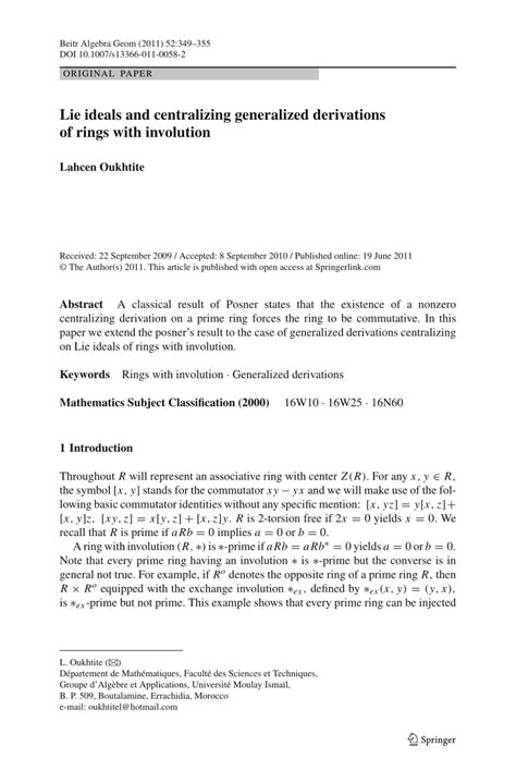 Pdf Lie Ideals And Centralizing Generalized Derivations Of Rings With
