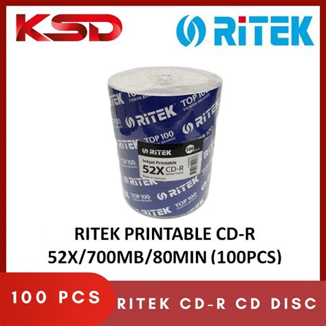 Ritek Cd R Cd Disc 100 Pcs Shopee Malaysia