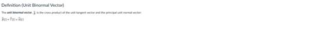 Solved Definition Unit Binormal Vector The Unit Binormal Chegg Com