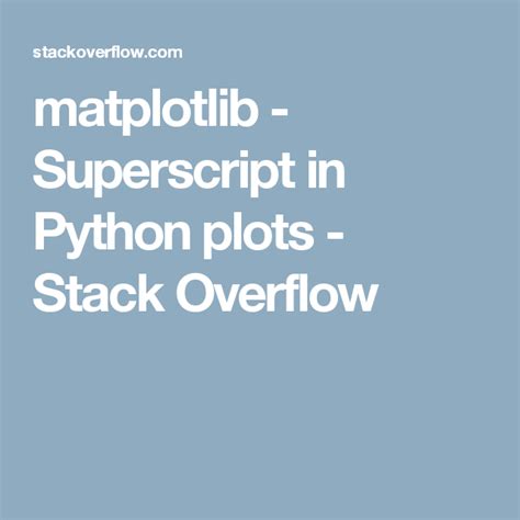 Superscript In Python Plots Stack Overflow
