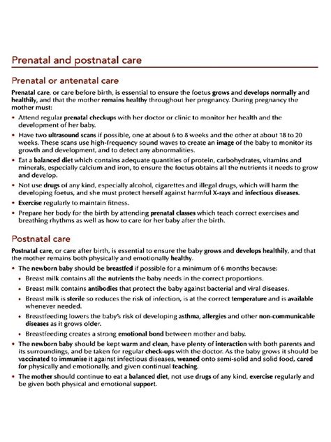Prenatal And Postnatal Care Pdf
