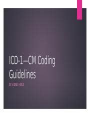 ICD CM Coding Guidelines Alphabetic Index Tabular List And Course Hero