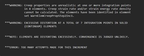 Abaqus Mesh Error Creep Simulation Eng Tips