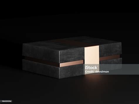 블랙 박스를 모의입니다 골든 리본 템플릿 검은색에 누워 빈 평면 블랙 종이 골 판지 상자 포장 컬렉션입니다 3d 렌더링입니다 0명에 대한 스톡 사진 및 기타 이미지 Istock