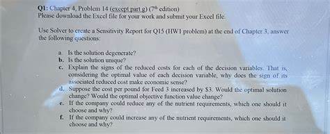 Solved Q1 Chapter 4 ﻿problem 14 Except Part G 7th