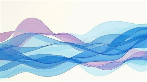 Abstract Waves In Blue And Purple Tones Create A Flowing Serene Visual Effect Stock