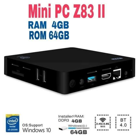 Jual Mini Pc Z Ii Gb Ram Gb Rom Intel X Quadcore Hdmi Wifi Windows Hitam Shopee