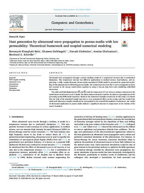 Pdf Heat Generation By Ultrasound Wave Propagation In Porous Media With Low Permeability