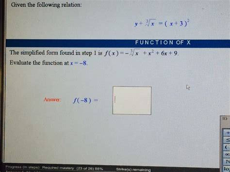 Solved Given The Following Relation Y Cube Root X X Chegg Com