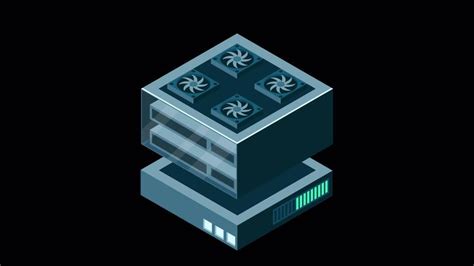 Isometric Futuristic Server Animation Isometric Database Or Data Center Abstract Blockchain