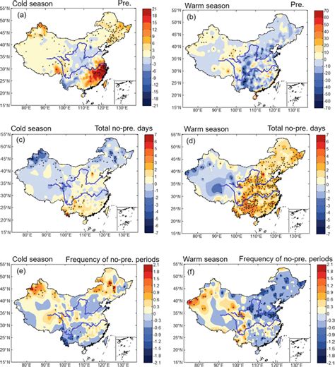 Linear Trends Of A B Precipitation C D Total No Precipitation Days