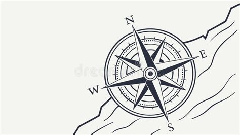 Nautical Compass Design Maritime Navigation Tool Illustration Vector Design Generative Ai Stock