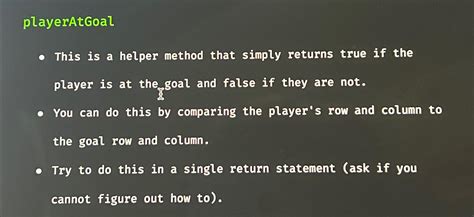 solved playeratgoalthis is a helper method that simply