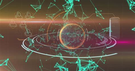 Futuristic Digital Globe With Data And Network Connections Symbolizes Global Connectivity Stock