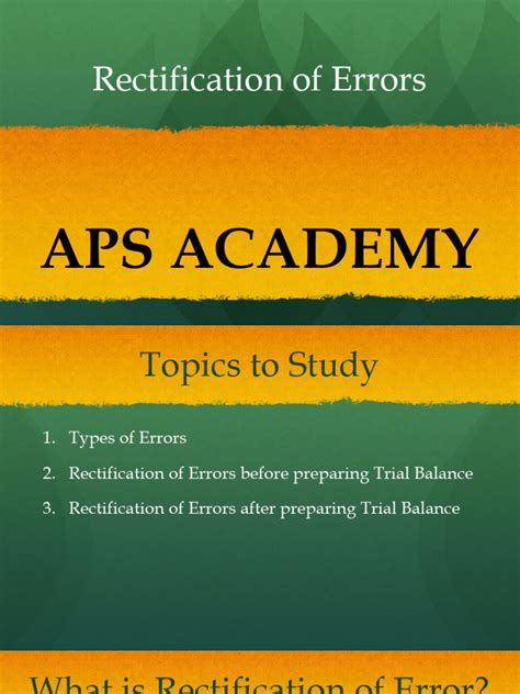 Rectification Of Errors Pdf Debits And Credits Financial Economics