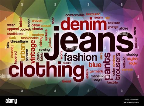 Jeans Word Cloud Concept With Abstract Background Stock Photo Alamy