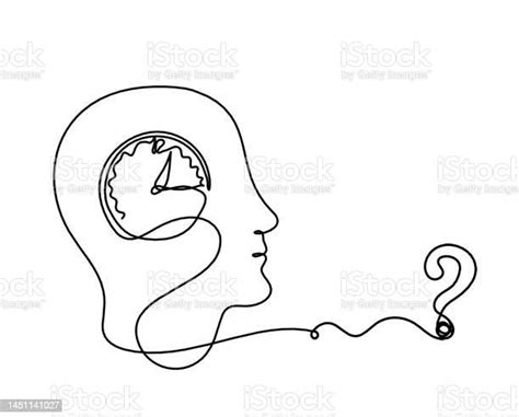 흰색 배경에 줄 그리기로 물음표와 남자 실루엣 프로필 곡선에 대한 스톡 벡터 아트 및 기타 이미지 곡선 낙서 드로잉 남자