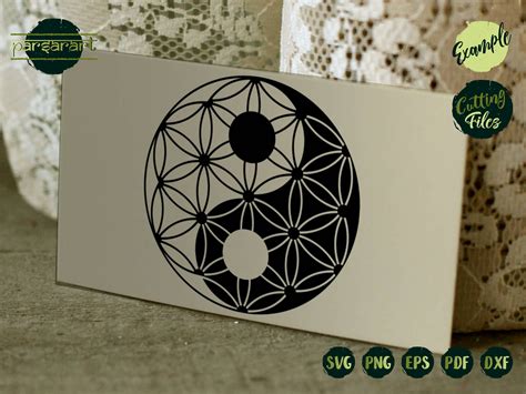 Yin And Yang SVG Flower Of Life SVG Yin Yang Clipart Tai Chi Etsy
