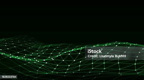 모션 점과 선이 있는 다채로운 물결 추상 벡터 디지털 배경입니다 개념 연결 빅 데이터 미래 지향적인 기술 배경 빅데이터에 대한