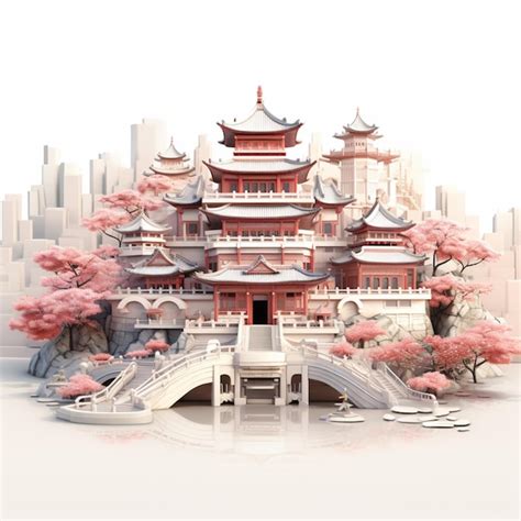 Premium Photo There Is A Large Building With A Bridge And A Lot Of Trees Generative Ai