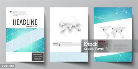 3 A 4 형식의 현대 편집 레이아웃의 벡터 일러스트 레이 션 브로셔 잡지 전단지 책자에 대 한 디자인 서식 파일을 다루고 있습니다 미래의 첨단 기술 배경 발굴 데이터 기술
