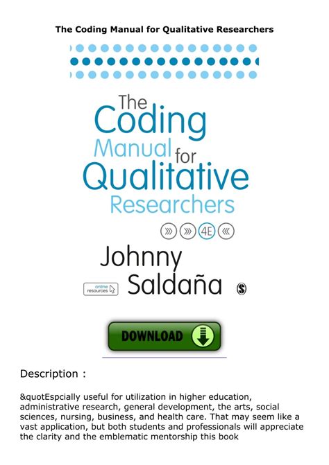 [pdf] ️download⚡️ The Coding Manual For Qualitative Researchers