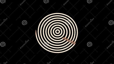 Mesmerizing Rotating Optical Illusion In Black And Beige Spiral Design Stock Illustration