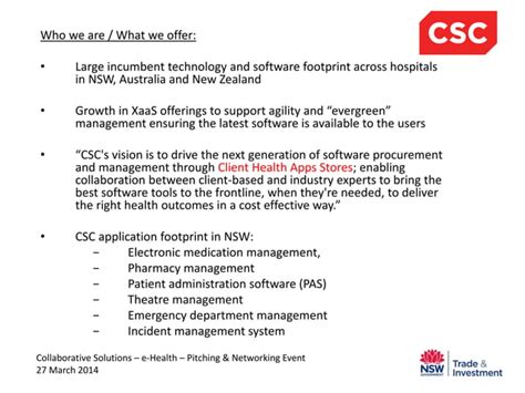 Collaborative Solutions Ehealth Event Csc Australia Pdf Computer Software And Applications Collaborative Solutions Ehealth Event Csc Australia Pdf Computer Software And Applications