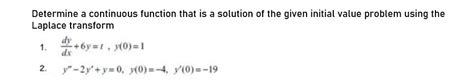 solved determine a continuous function that is a solution of