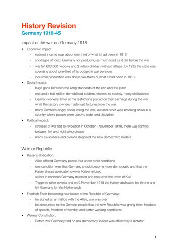 Cambridge Igcse History Notes Bundle Teaching Resources