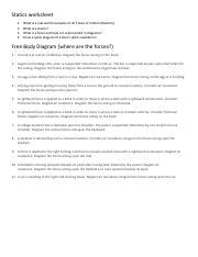 Statics And Free Body Diagrams Worksheet Pdf Statics Worksheet What Are Real World