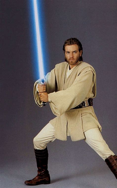 Star Wars Action Figure With Light Saber Lightsaber Stance Obi Wan Jedi Knight Obi Wan