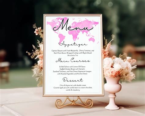 Pink World Map Menu Template Editable Map Menu Template Travel Theme Pink World Map Menu Template Editable Map Menu Template Travel Theme