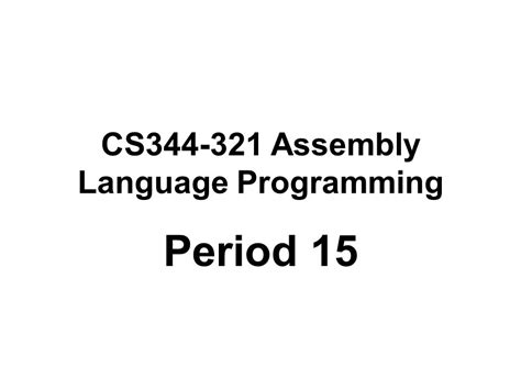 Cs Assembly Language Programming Ppt ดาวน์โหลด