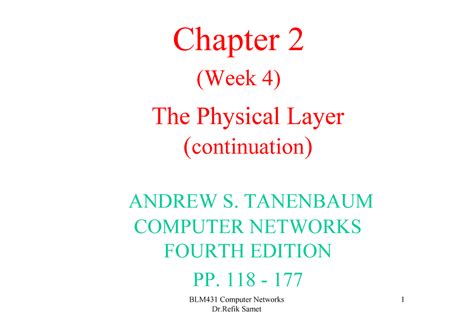 week 4 data communication and computer networks the physical layer