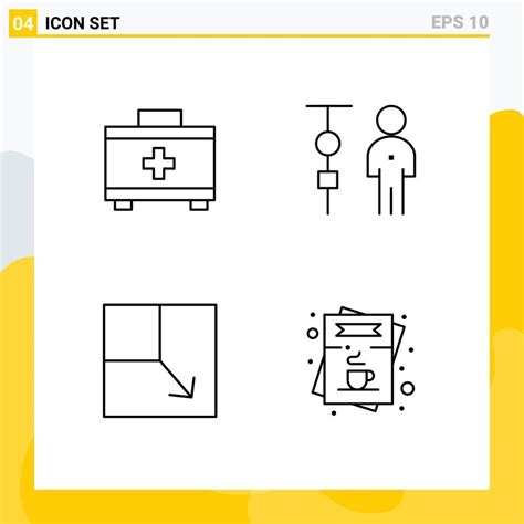 Stock Vector Icon Pack Of 4 Line Signs And Symbols For Bag Layout Business Corporate Management