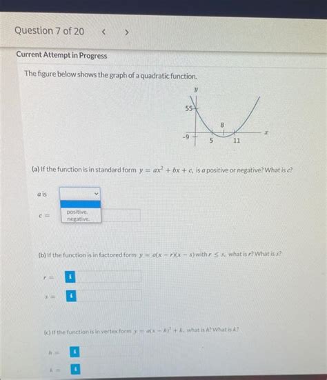 Solved The Figure Below Shows The Graph Of A Quadratic Chegg