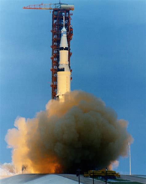 Apollo 10 Space Mission Apollo 10 Builds Thrust Prior To Liftoff