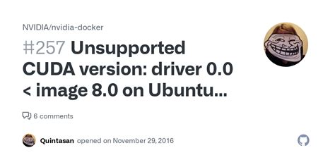 Unsupported CUDA Version Driver