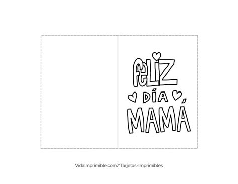 Tarjeta Feliz Día Mamá Para Imprimir Y Colorear Vida Imprimible
