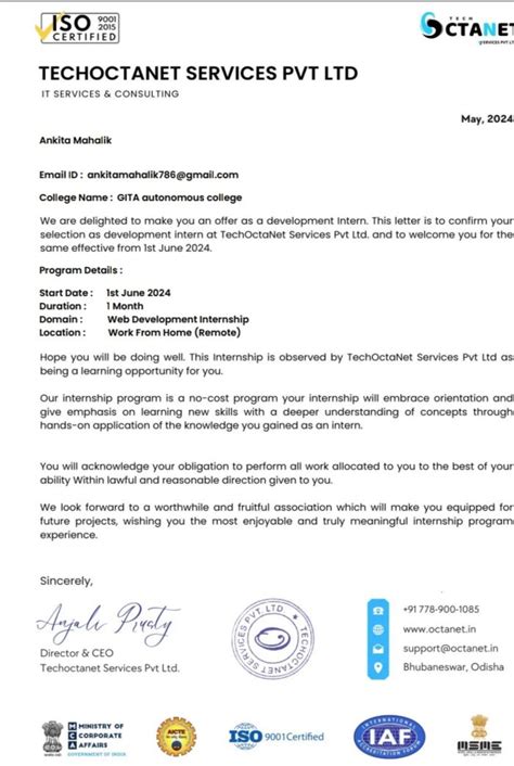 Octanet Internship Ankita Mahalik