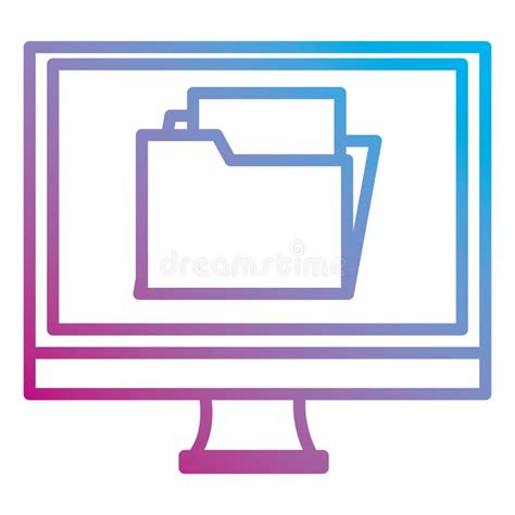 Computer Display With Folder Stock Illustration Illustration Of Design Electronic 146258708